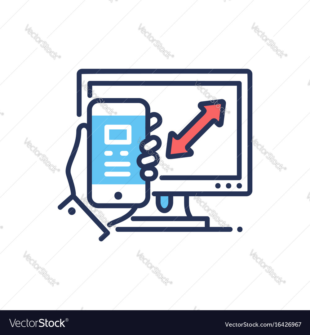Responsive design - modern line icon Royalty Free Vector Responsive design - modern line icon Royalty Free Vector