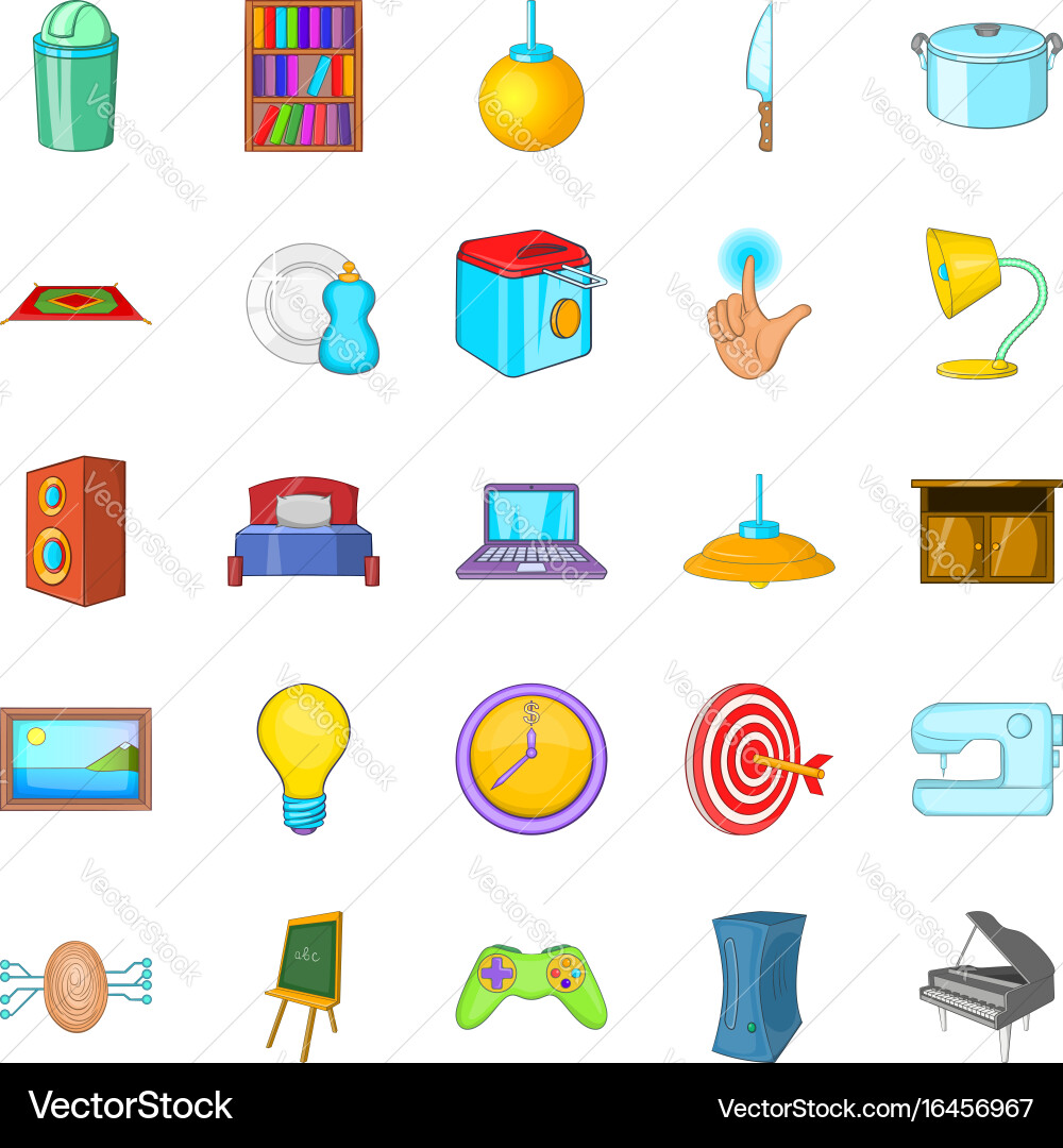Stick icons set cartoon style Royalty Free Vector Image