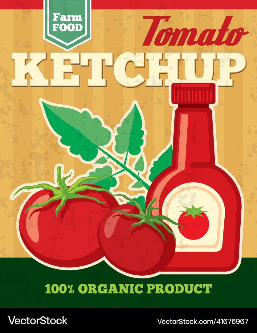Tomato poster in vintage style Royalty Free Vector Image