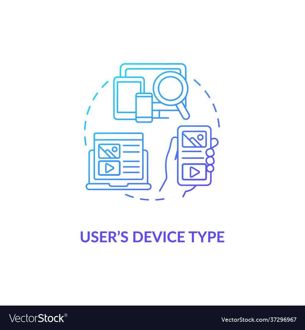 User device type blue gradient concept icon Vector Image