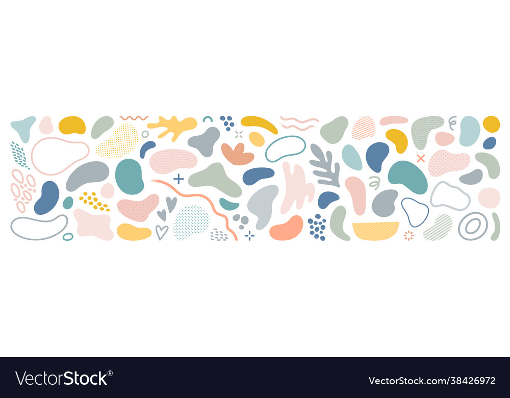 Abstract blotch shape liquid shape elements set Vector Image