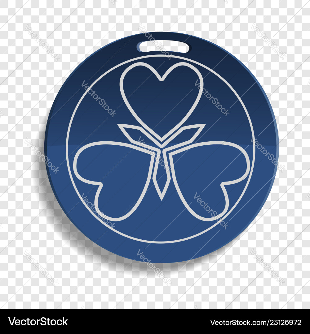 Blue brand emblem icon realistic style Royalty Free Vector