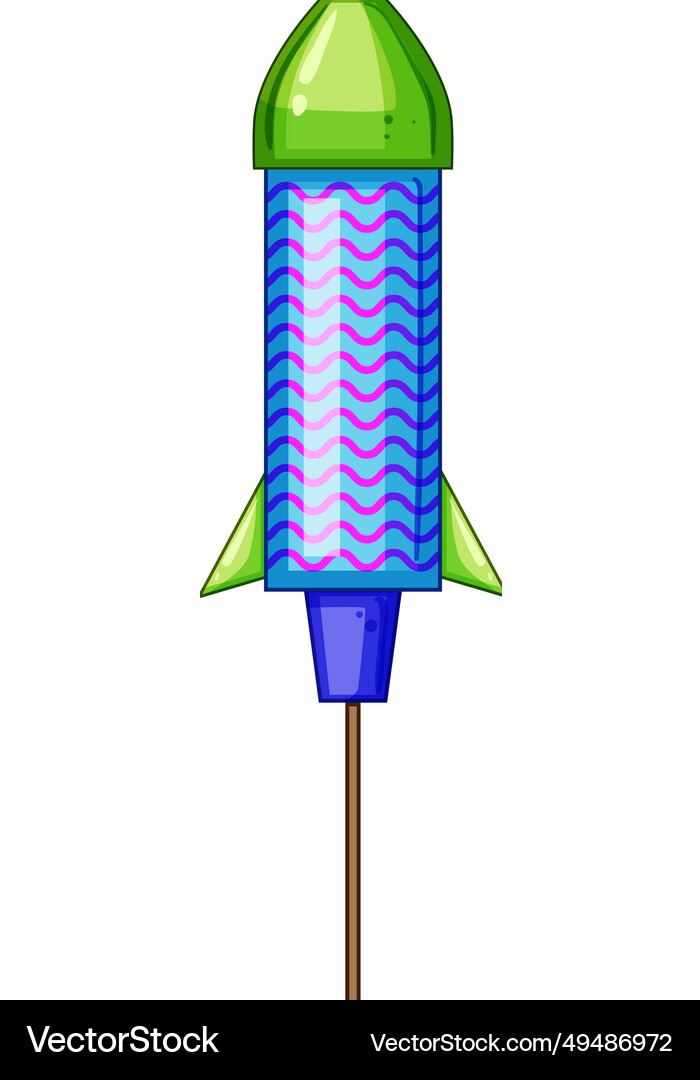 Bright firework rocket cartoon Royalty Free Vector Image