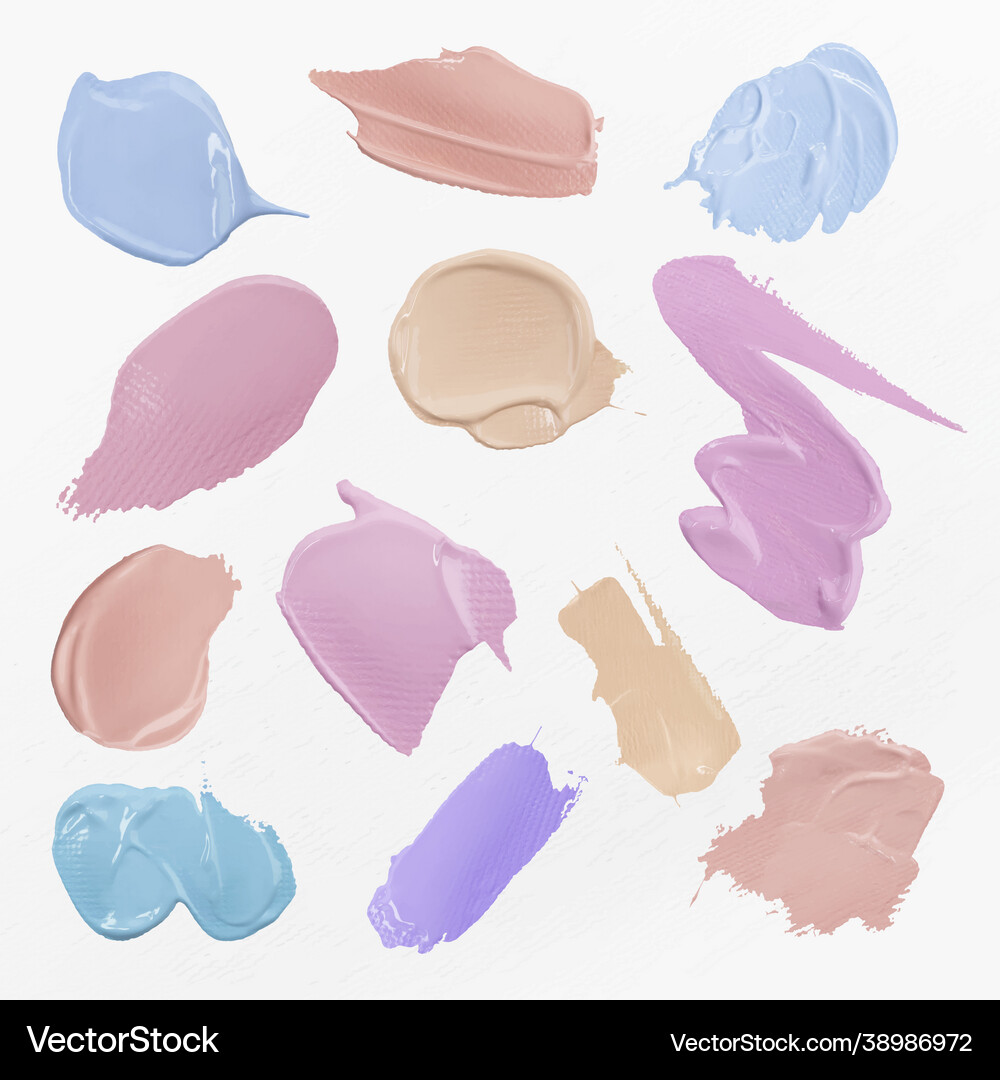 Colorful paint smear textured brush stroke Vector Image