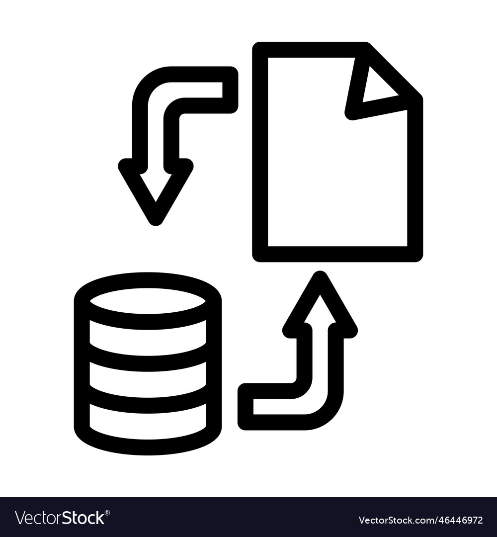 Data synchronization thick line icon for personal Vector Image