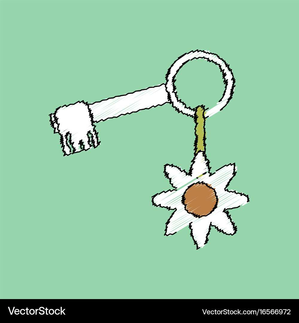 Flat shading style icon key and fob Royalty Free Vector