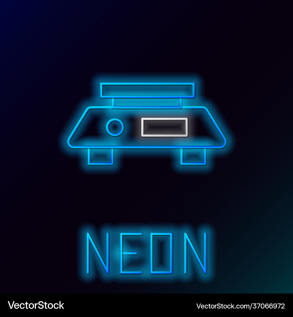 Glowing neon line electronic scales icon isolated Vector Image
