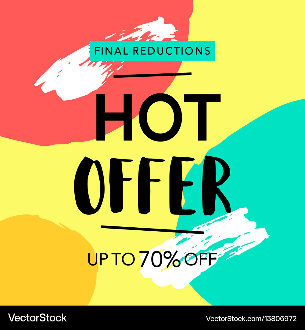 Hot offer sale banner Royalty Free Vector Image