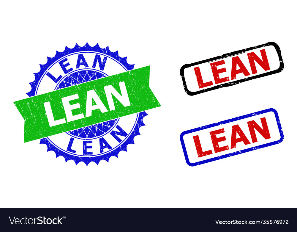 Lean rosette and rectangle bicolor watermarks Vector Image
