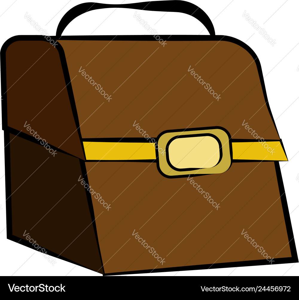 Leather lunch box or treasure chest color Vector Image