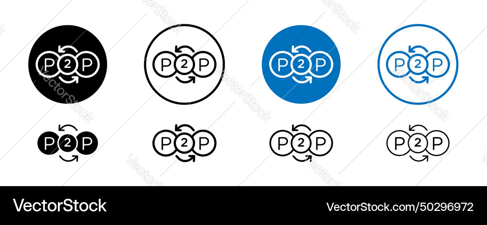 Peer to icon set share economy and network Vector Image