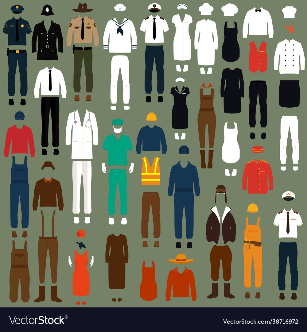Profession uniform Royalty Free Vector Image - VectorStock
