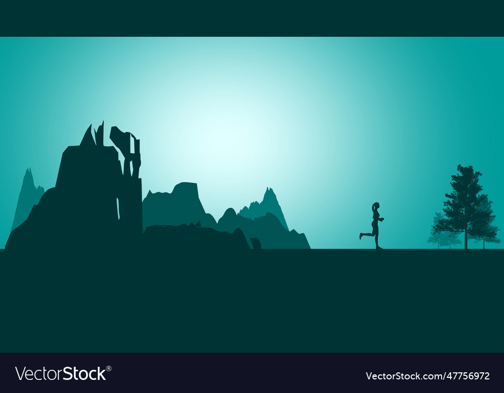 Running lady silhouette Royalty Free Vector Image