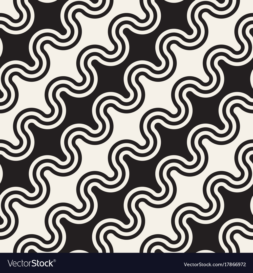Seamless wavy lines pattern repeating Royalty Free Vector