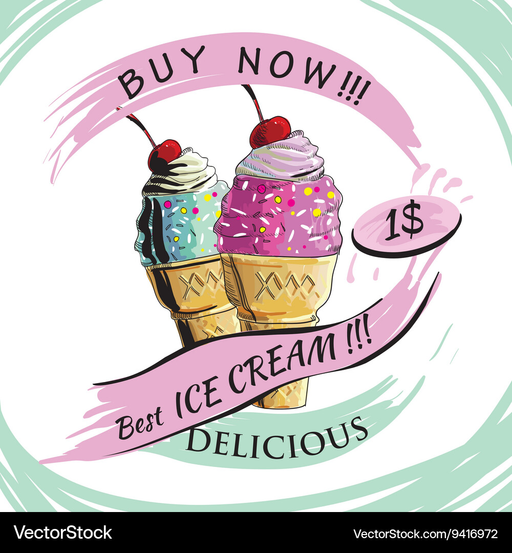 Set ice cream with price popsicle on a white Vector Image