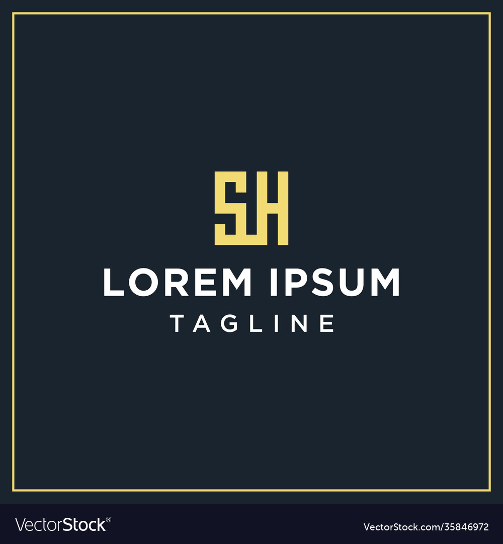 Sh square logo Royalty Free Vector Image - VectorStock