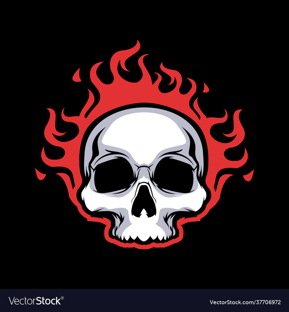 Red Fire Skull Logo
