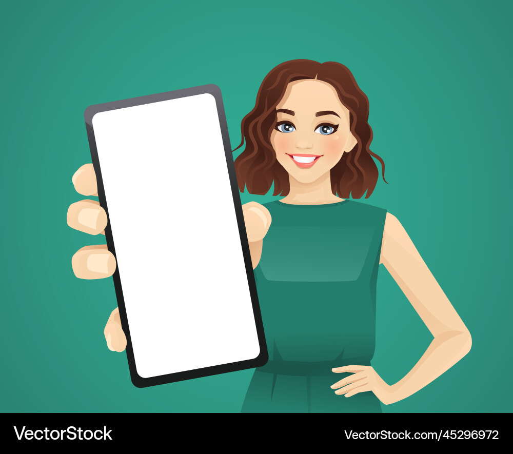 Young woman with phone Royalty Free Vector Image