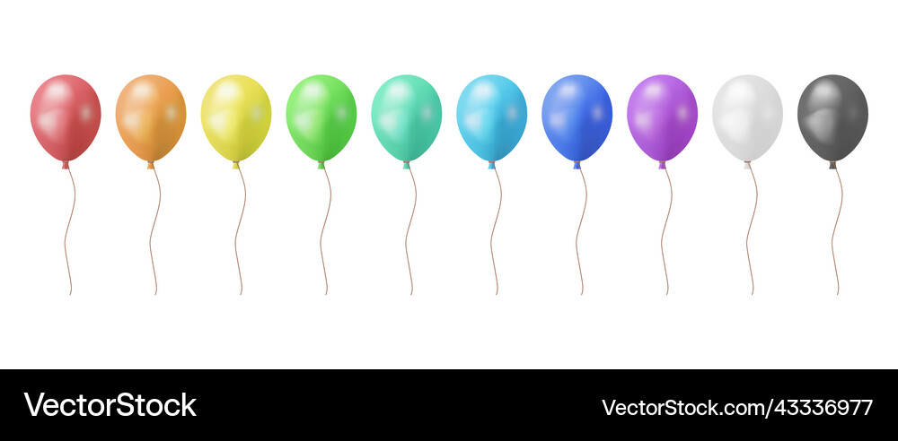3d set of balloon isolated Royalty Free Vector Image