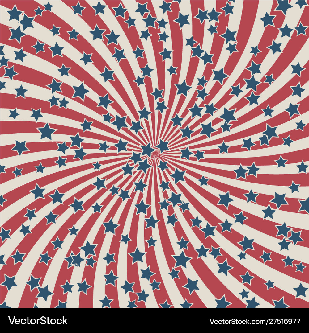 American retro patriotic concentric stripes Vector Image