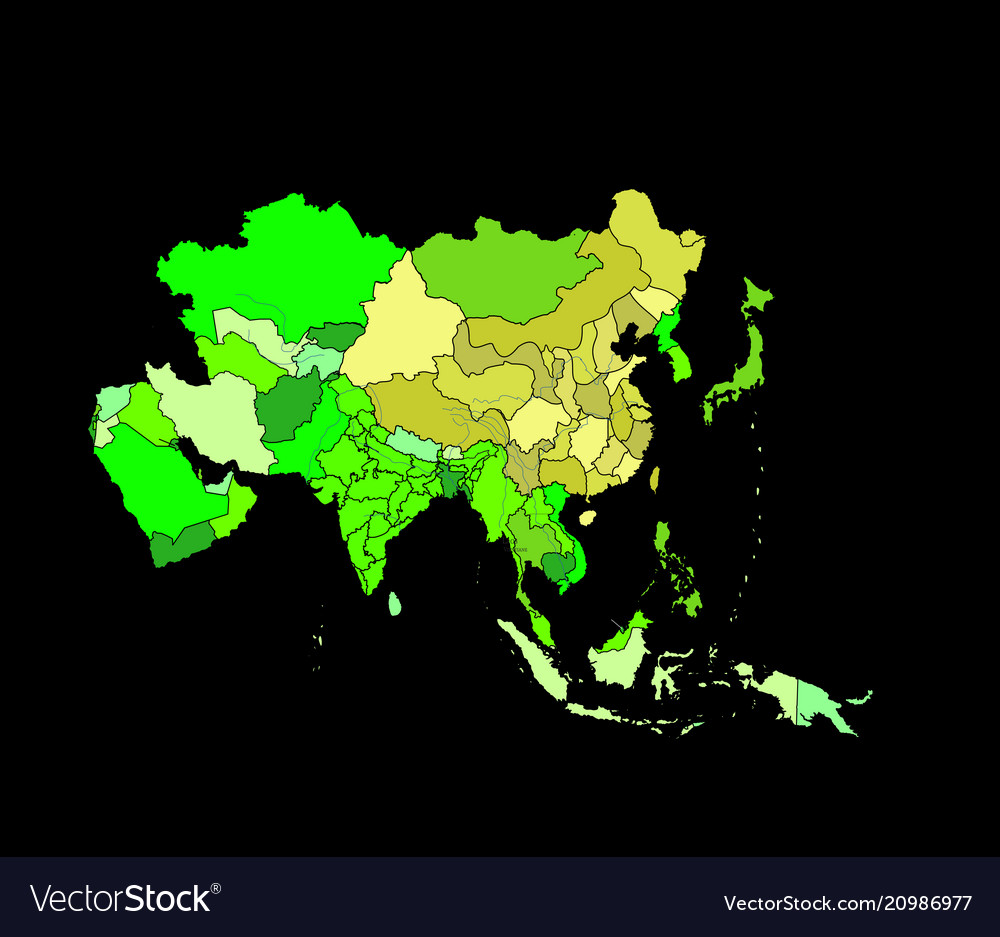 Asia map Royalty Free Vector Image - VectorStock