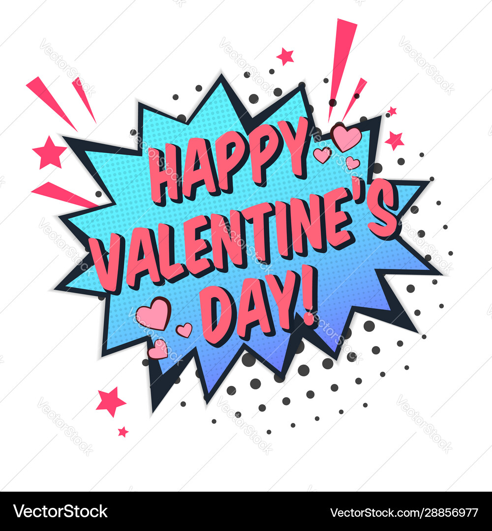 Bright pink speech bubble with valentines day text