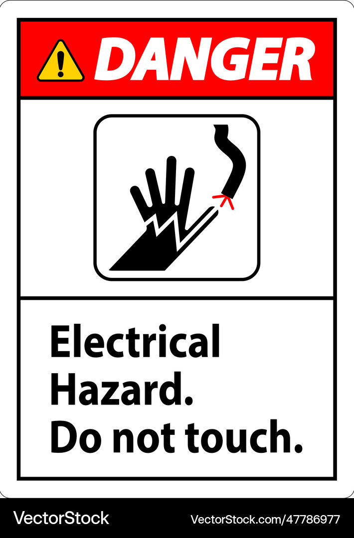 Danger sign electrical hazard do not touch Vector Image