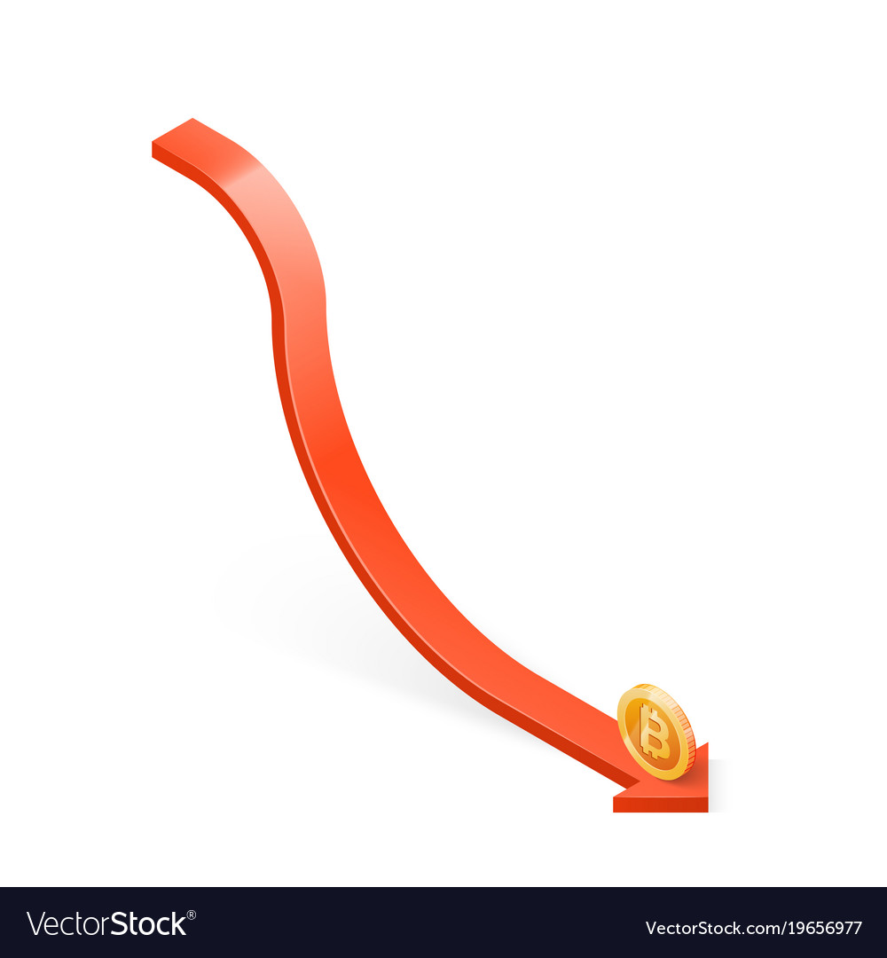 Decrease bitcoin value business concept isometric Vector Image