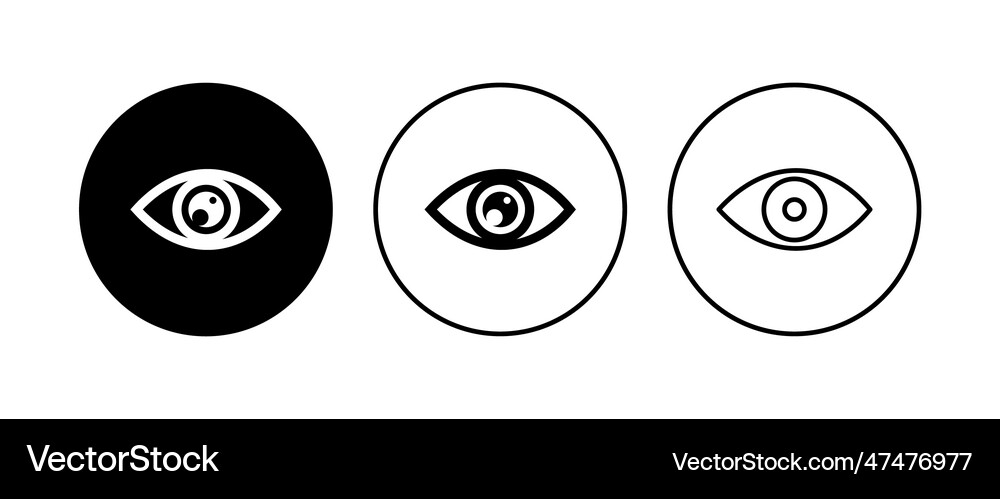 Eye icon set eye icon look and vision icon Vector Image