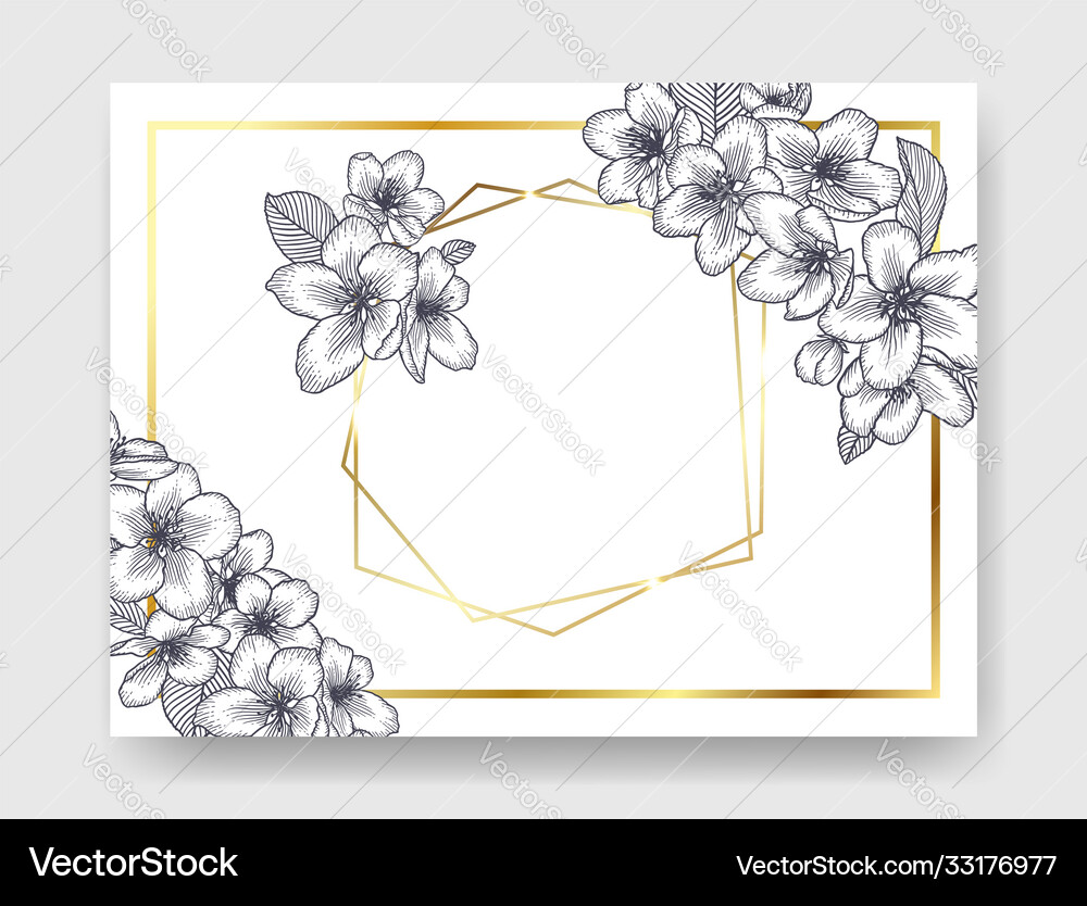 Floral wedding invitation elegant card template Vector Image