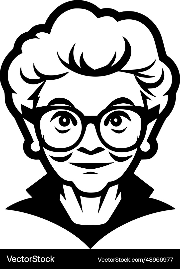 Grandma - black and white isolated icon Royalty Free Vector