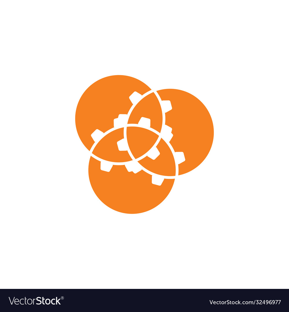 Linked chart circle logo Royalty Free Vector Image