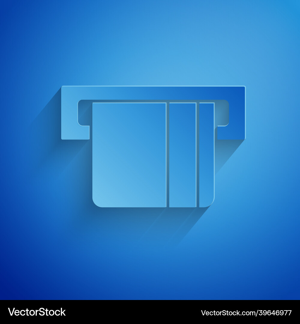 Paper cut credit card inserted in card reader icon