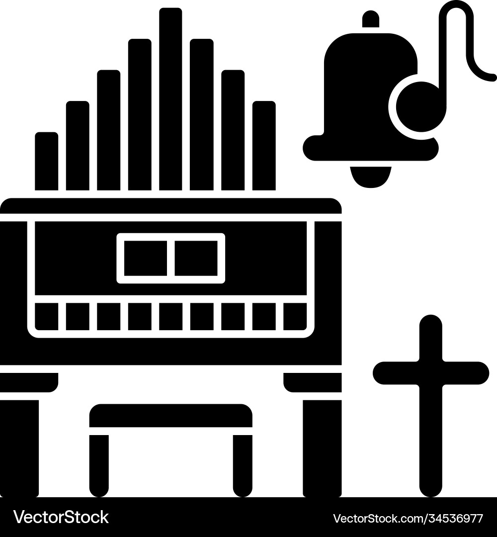 Religeous music black glyph icon Royalty Free Vector Image