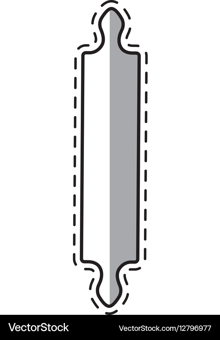 Rolling pin wooden utensil kitchen outline Vector Image