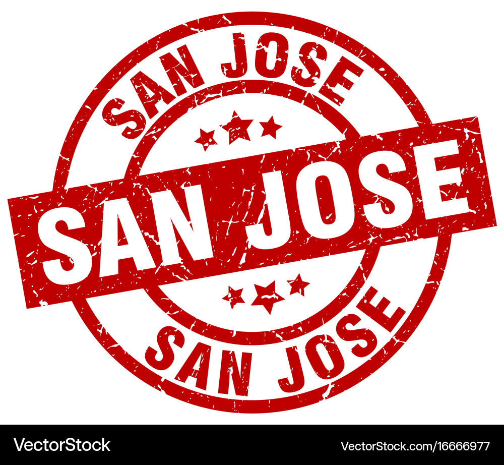 San jose red round grunge stamp Royalty Free Vector Image