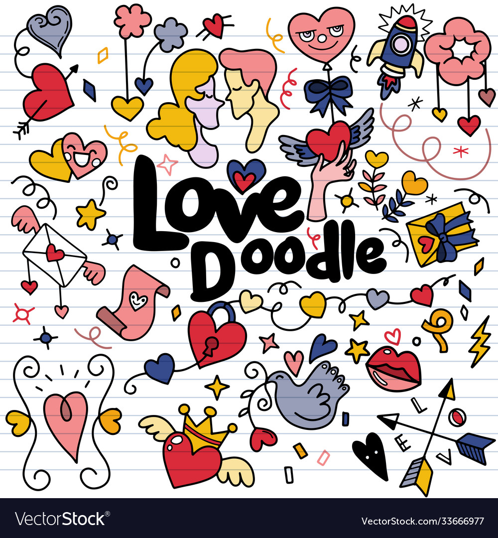 Set hand-drawn wedding elements Royalty Free Vector Image