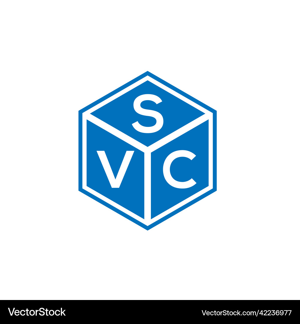 Svc letter logo design on black background Vector Image