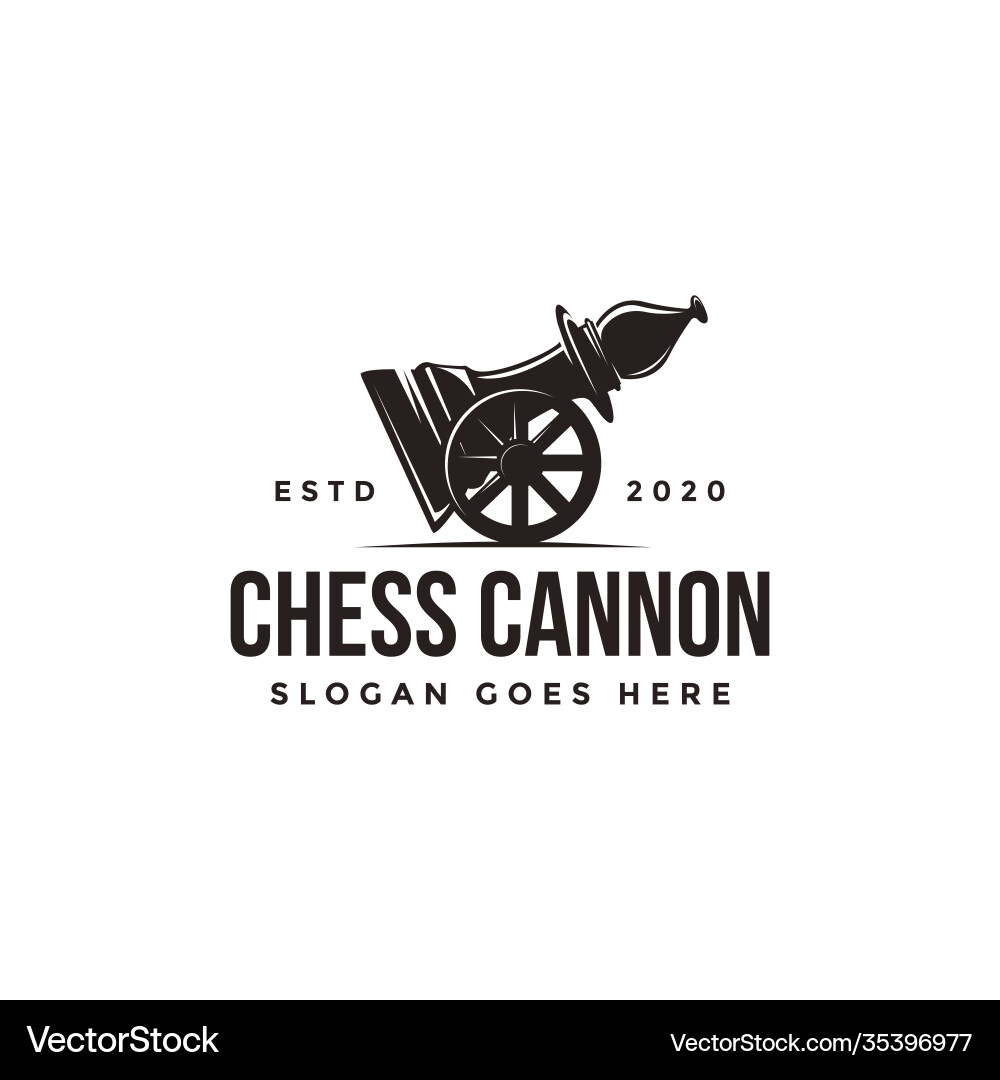 Vintage classic badge emblem chess logo Royalty Free Vector