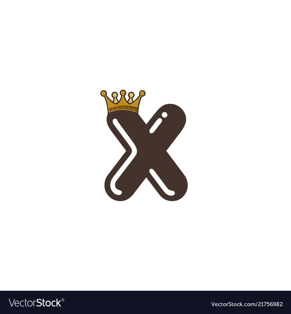 Alphabet letter with crown king queen Royalty Free Vector