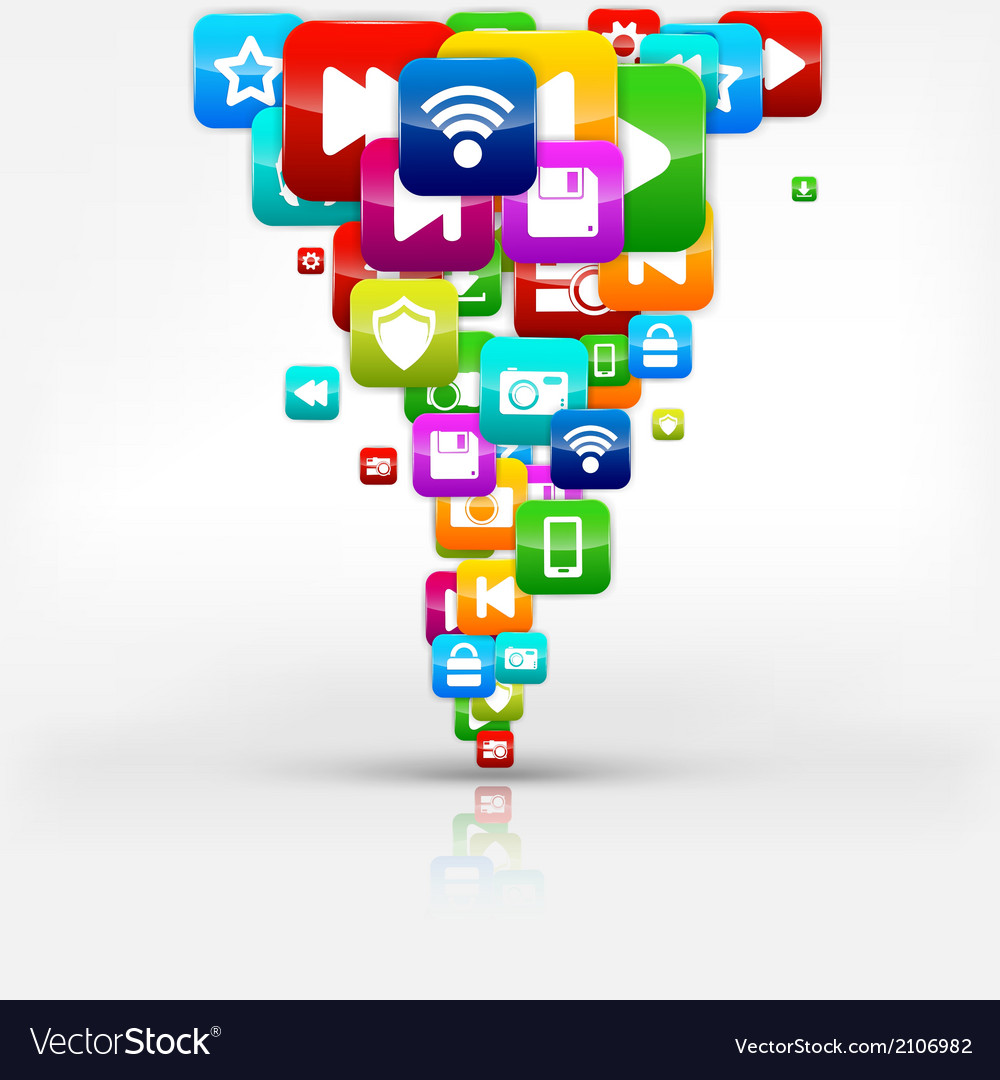 Application buttonsocial mediacloud computing Vector Image
