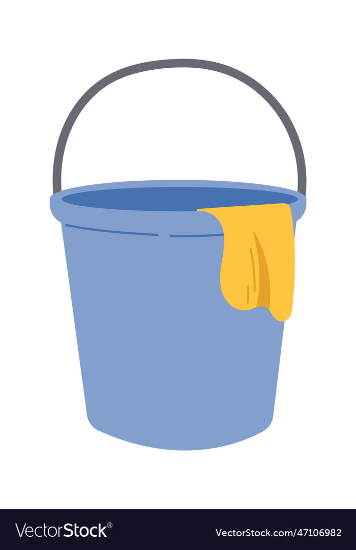 Bucket with rag Royalty Free Vector Image - VectorStock