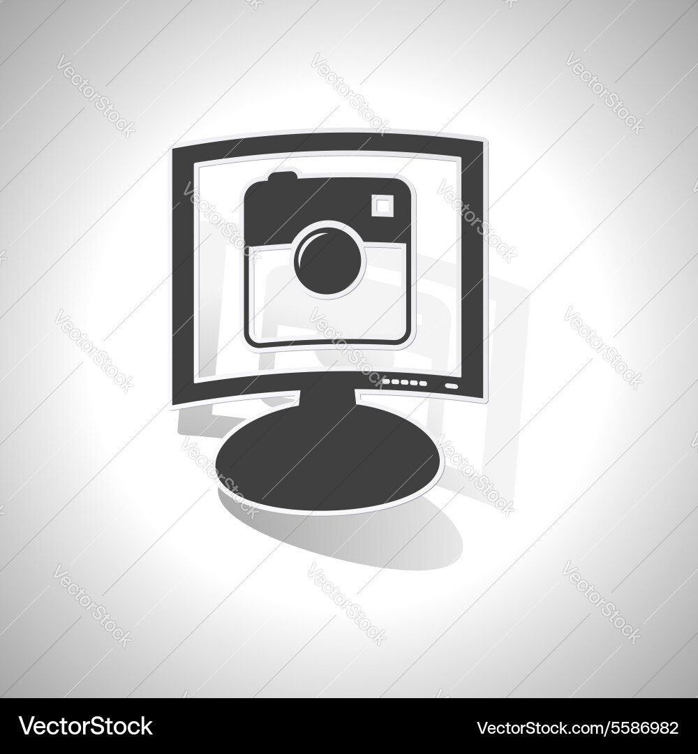 Curved square camera monitor icon Royalty Free Vector Image
