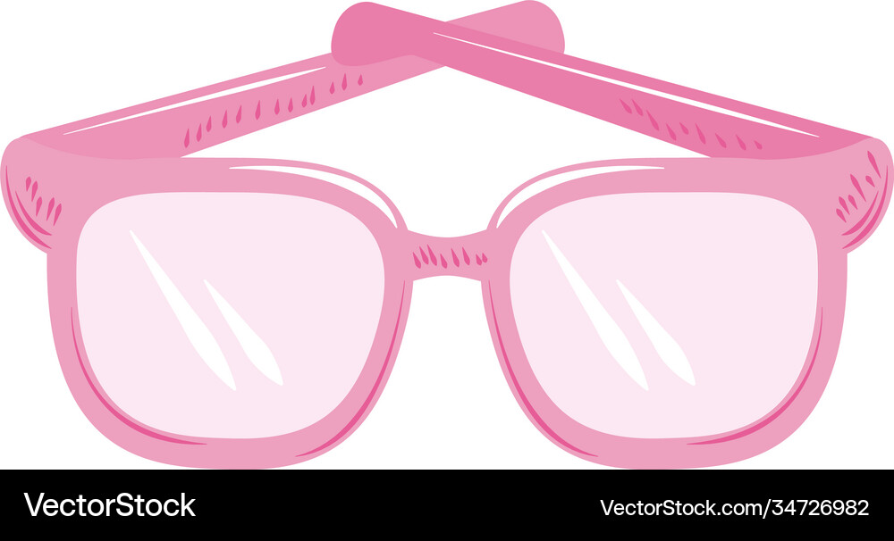 Cute pink glasses accessory cartoon decoration Vector Image