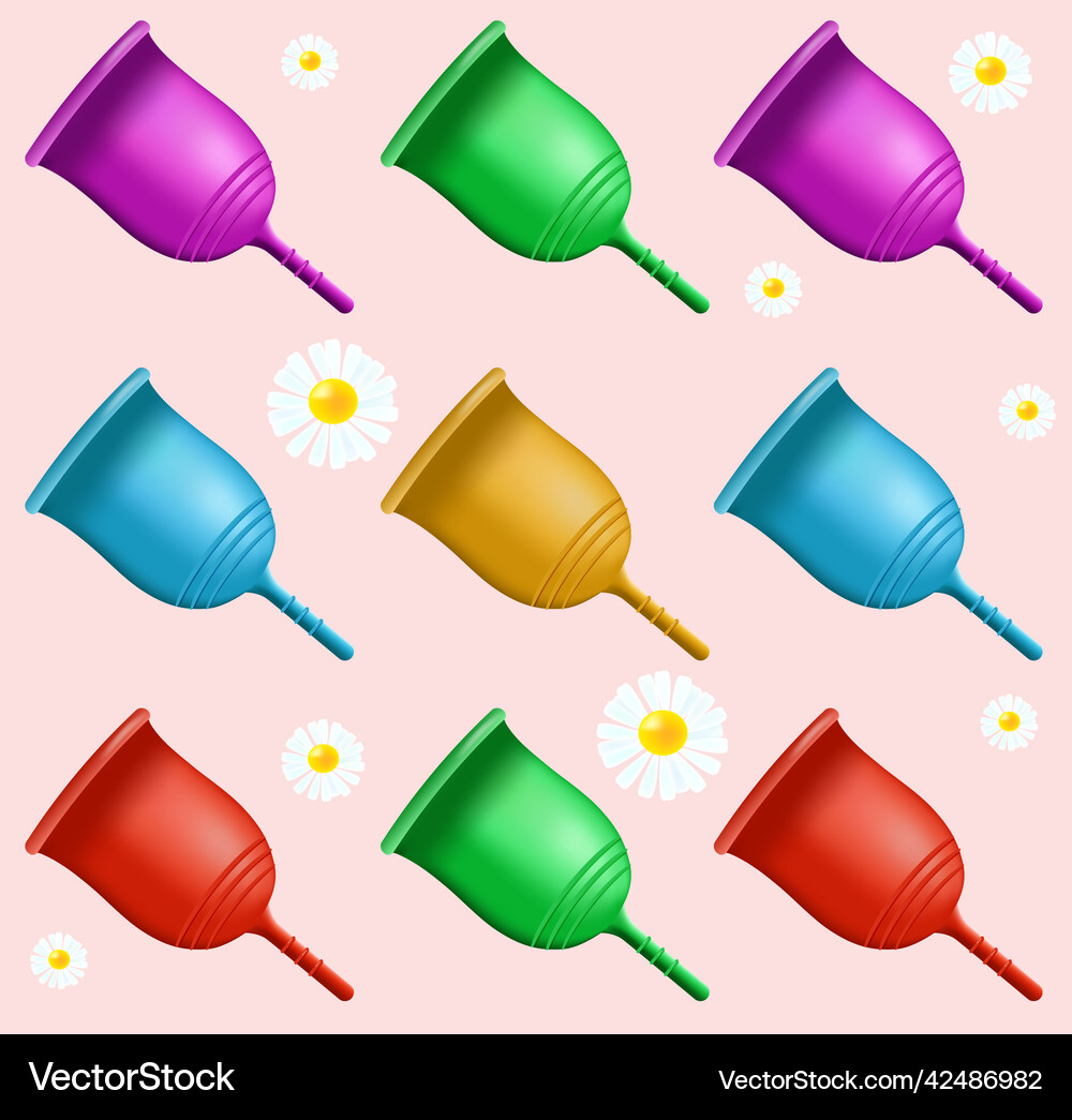 Menstrual cup background Royalty Free Vector Image