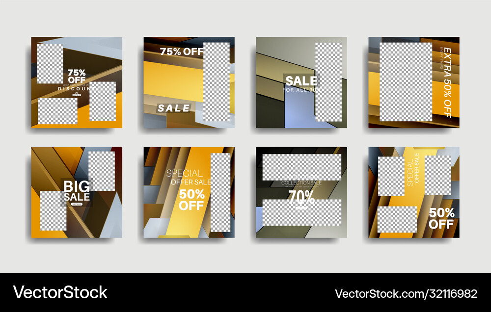 Modern promotion square web banner for social Vector Image