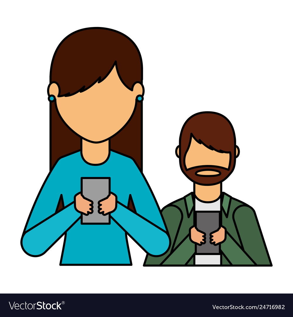 People using mobile Royalty Free Vector Image - VectorStock