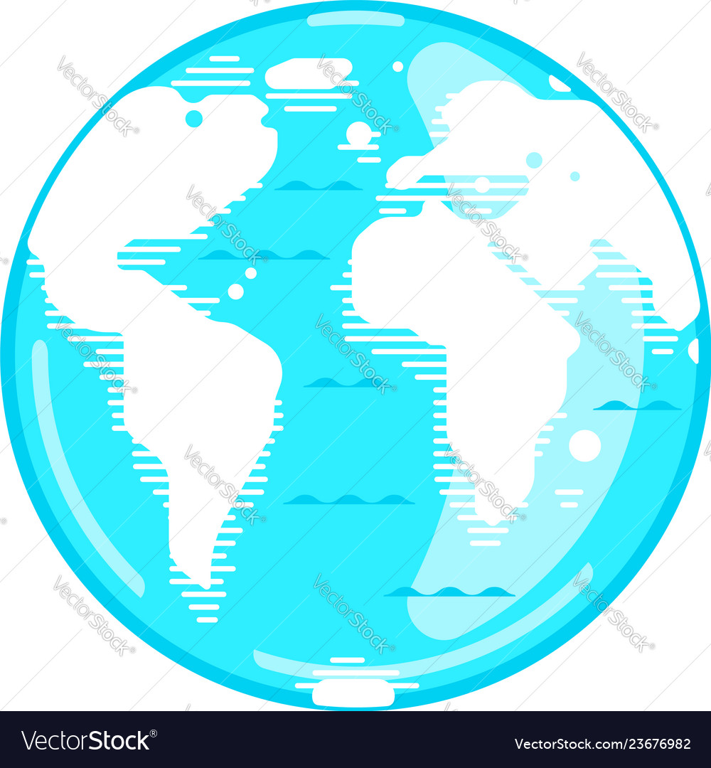Planet earth in flat style Royalty Free Vector Image