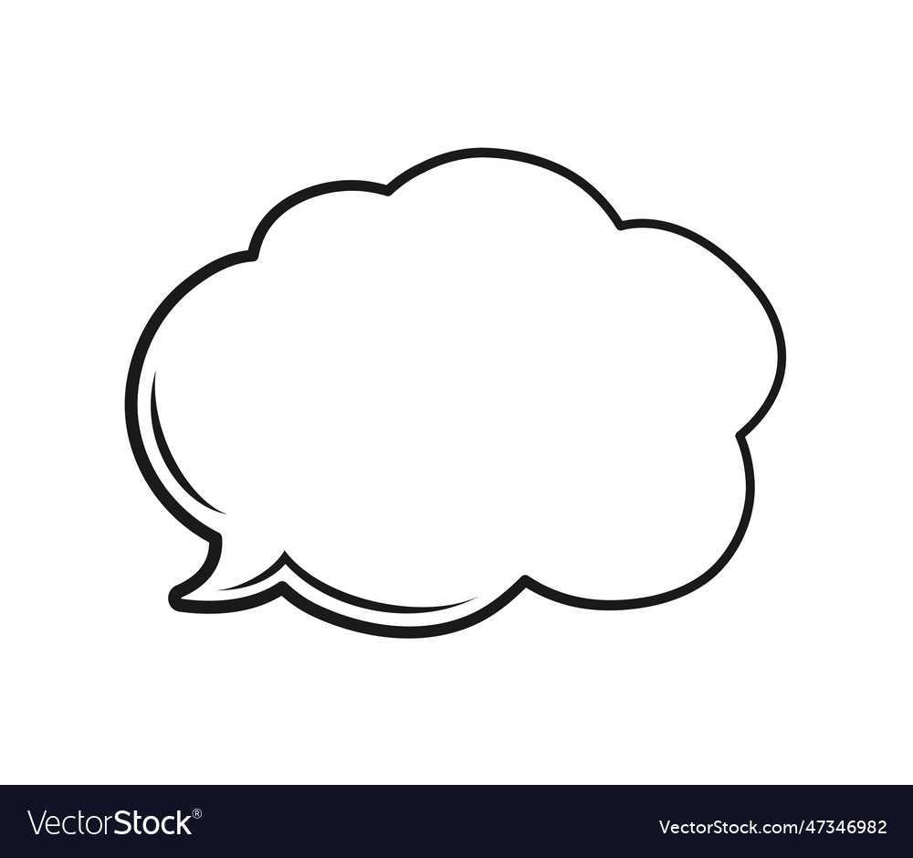 Speech bubble cloud hand drawn line art retro Vector Image