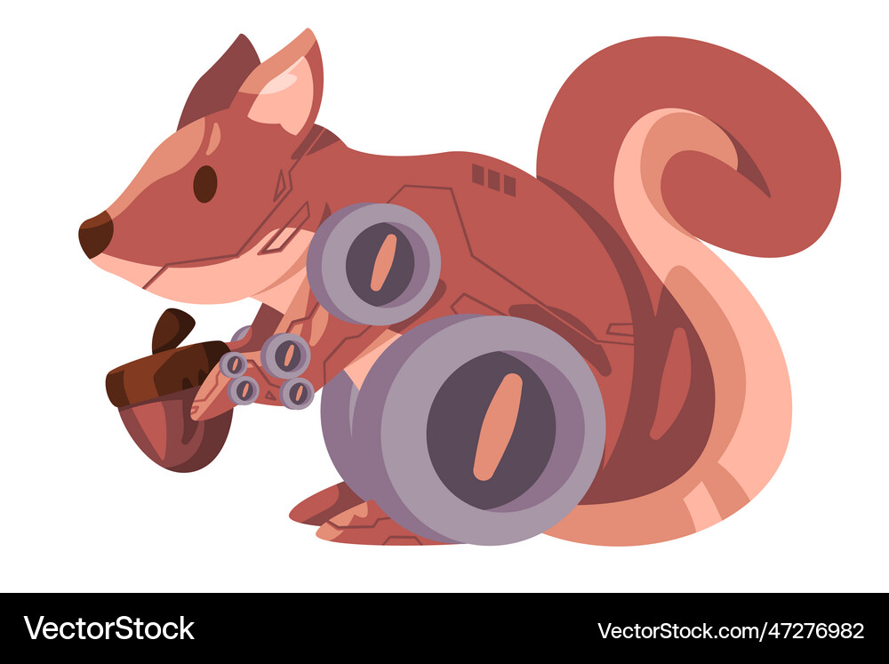 Squirrel robot brown animal toys robotic creature Vector Image